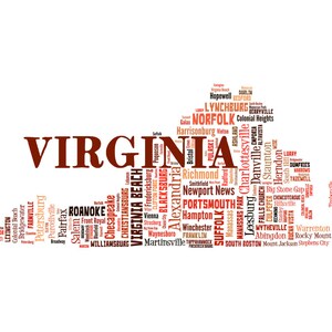 Virginia Map Art, Virginia Art Print, Virginia State Map, Virginia ...