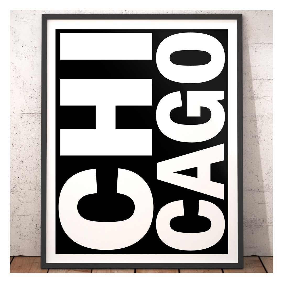 Chicago Typography Art Print, Chicago Subway Sign Print, Chicago Poster ...