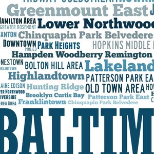 Baltimore Neighborhood Art Print, Baltimore Art Print, Baltimore Decor ...