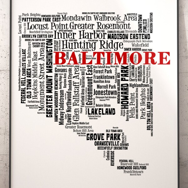 Baltimore Typography - Etsy