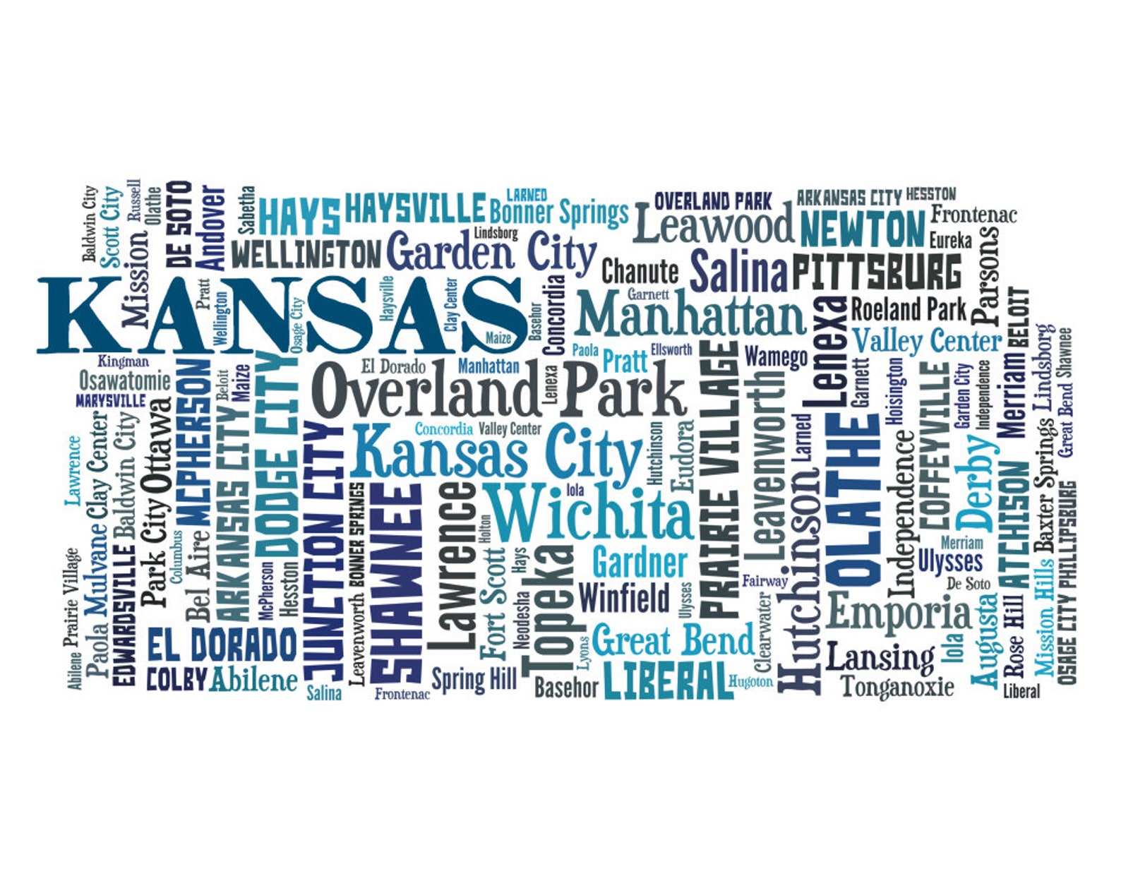 Kansas Map Art Kansas Art Print Kansas State Map Kansas | Etsy