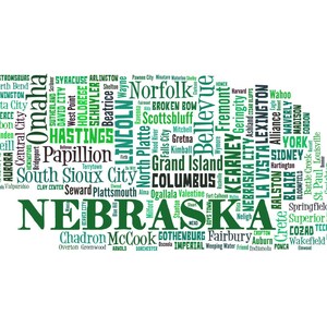 Nebraska Map Art, Nebraska Art Print, Nebraska State Map, Nebraska ...
