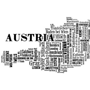 Austria Map Art, Austria Art Print, Austria City Map, Austria ...