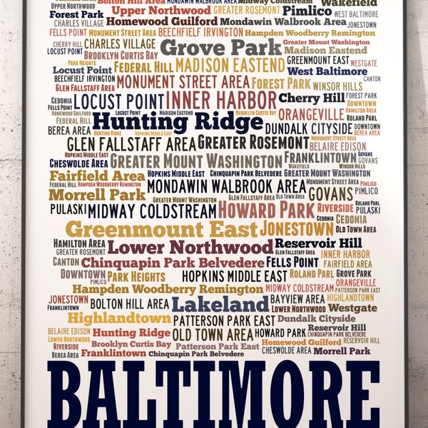 Baltimore Typography - Etsy