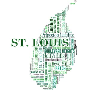St Louis Map Art, St Louis Art Print, St Louis Neighborhood Art Print ...