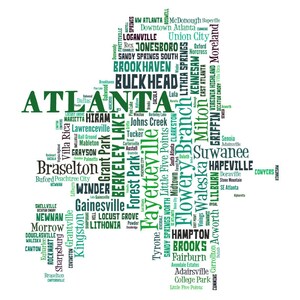 Atlanta Map Art, Atlanta Art Print, Atlanta Neighborhood Art Print ...