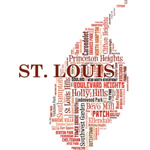 St Louis Map Art, St Louis Art Print, St Louis Neighborhood Art Print ...