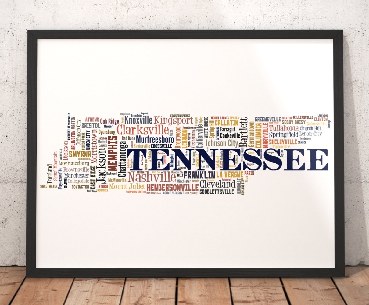 Tennessee Map Art Tennessee Art Print Tennessee State Map | Etsy