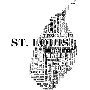 St Louis Map Art, St Louis Art Print, St Louis Neighborhood Art Print ...