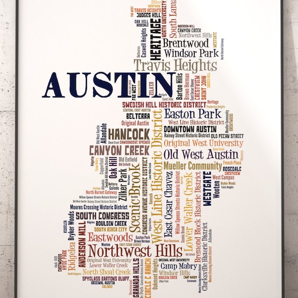 Austin Map - Etsy