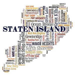 Staten Island Map Art, Staten Island Art Print, Staten Island ...