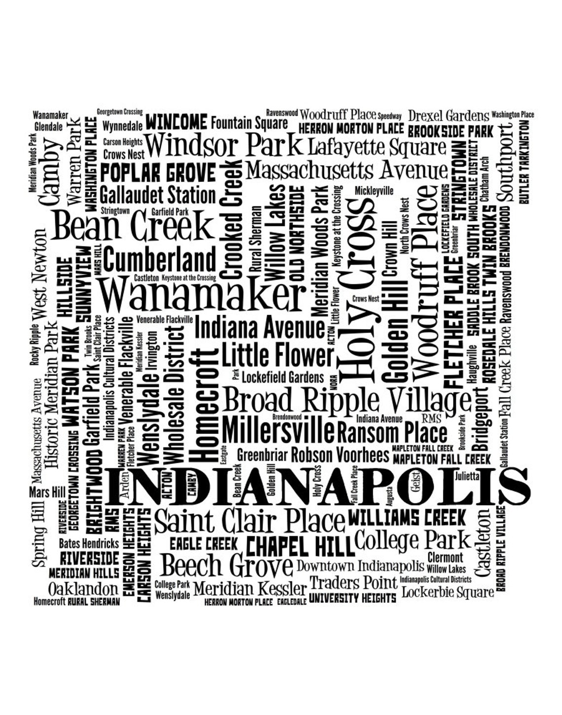 Indianapolis Map Art Indianapolis Art Print Indianapolis | Etsy