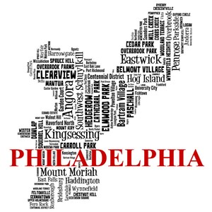 Philadelphia Map Art, Philadelphia Art Print, Philadelphia Neighborhood ...