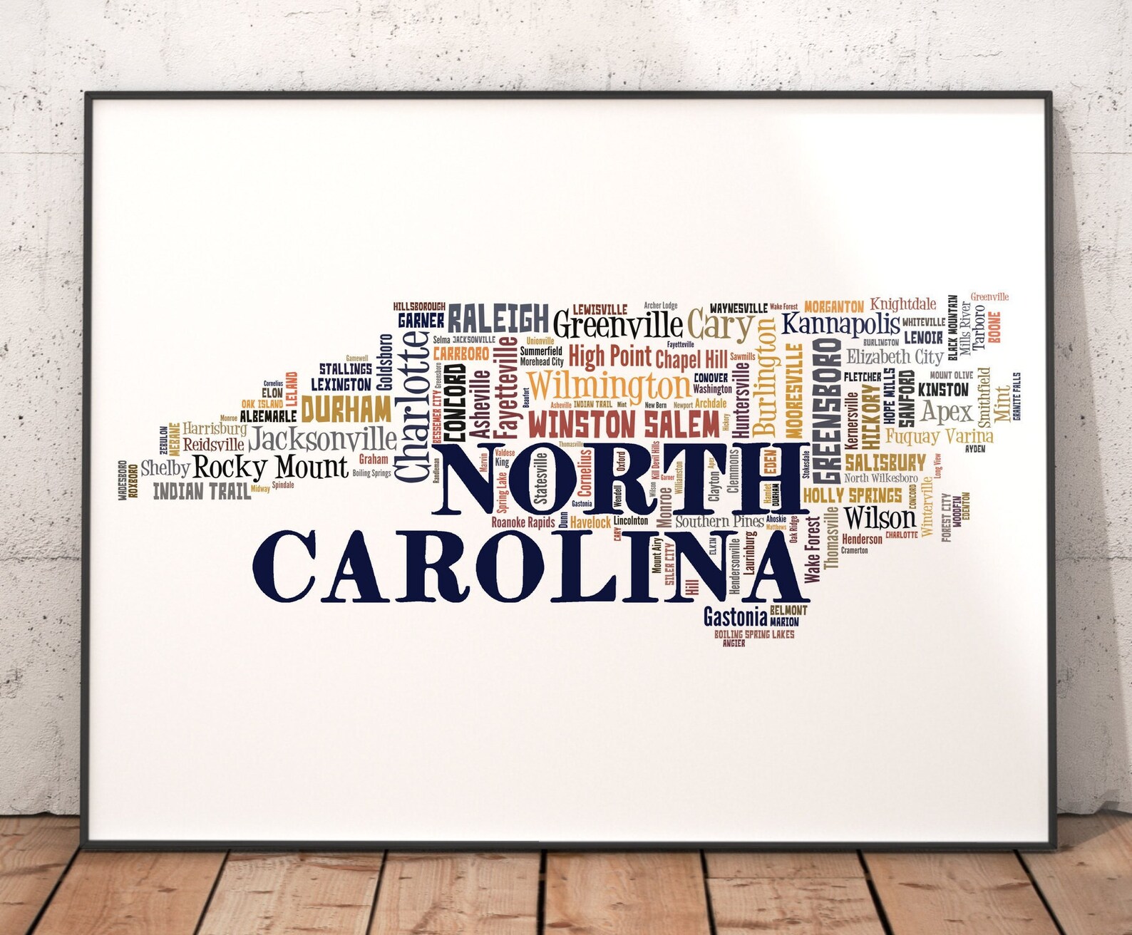 North Carolina Map Art North Carolina Art Print North - Etsy