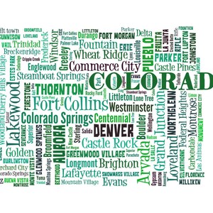 Colorado Map Art, Colorado Art Print, Colorado State Map, Colorado ...