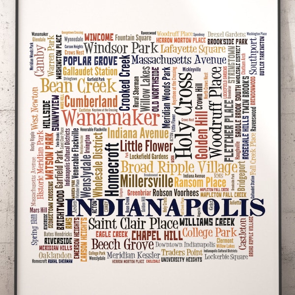 Indianapolis Map - Etsy