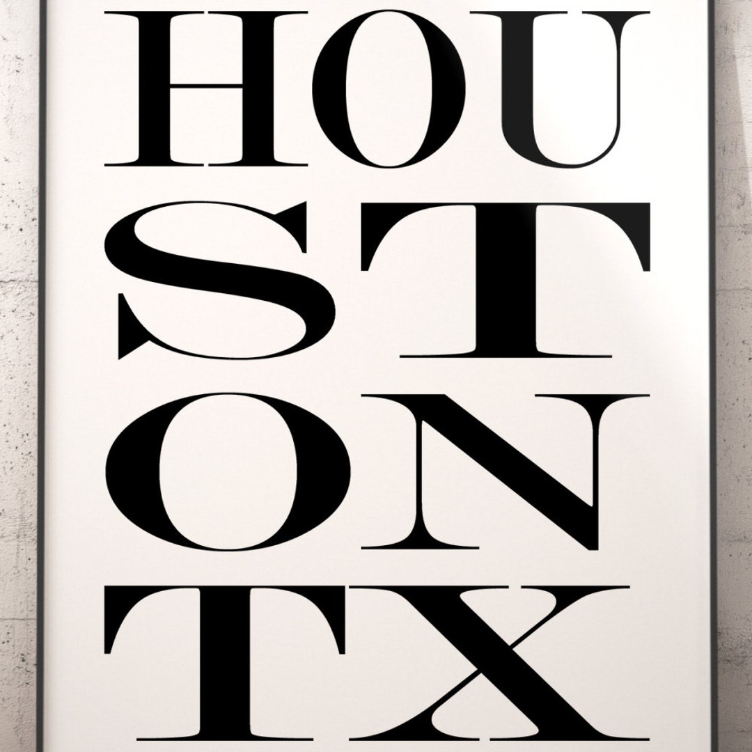 Houston Subway Style Print, Houston Typography Art Print, Houston ...