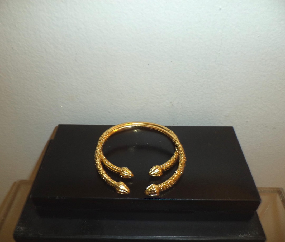 Gold Bangle 18K Gold Gilded Yellow Gold Bangles West Indian Bangle ...