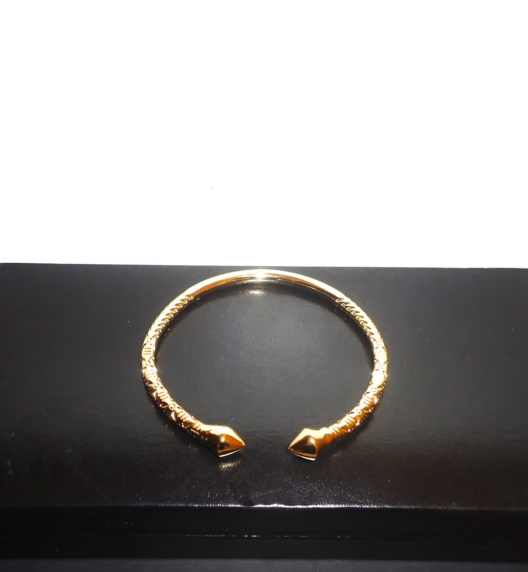 West Indian 18K CLASSIC YELLOW Gold Gilded Filled Bangle Bracelet ...