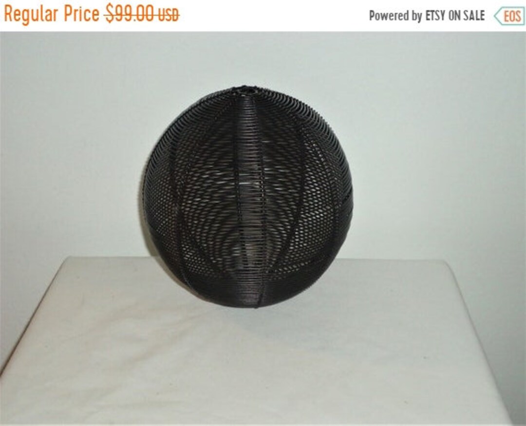 Vintage Black Metal Wire Decorative Sphere - Etsy