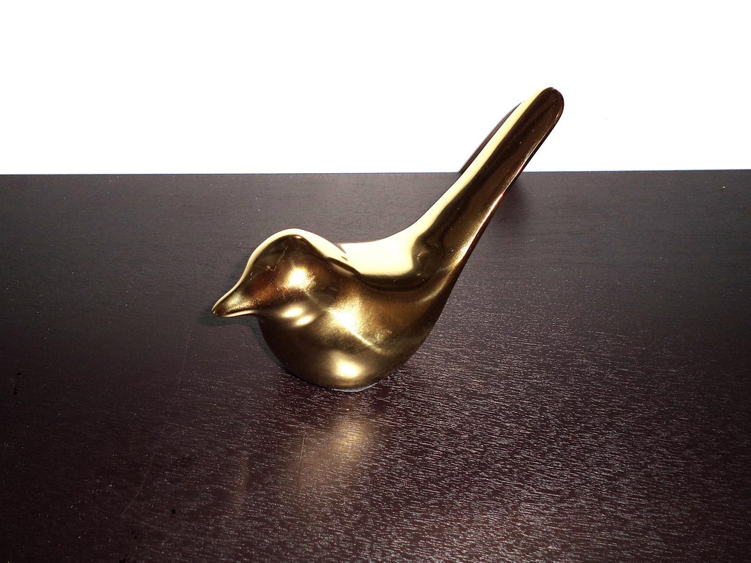 Vintage Gold Metal Decorative Bird - Etsy