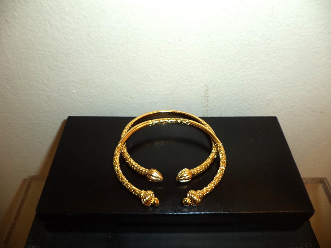 Gold Bangles West Indian Bangles 18K Gold Gilded Bangles Caribbean ...