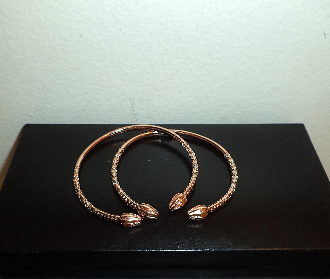 Gold Bangles West Indian Bangles 18K Rose Gold Gilded Bangles Caribbean ...