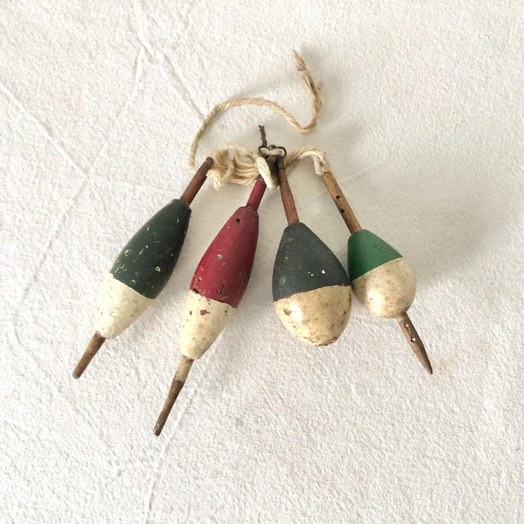 Vintage Fishing Bobber Float Cork and Wood Lot of 4 Fishing Decor ...