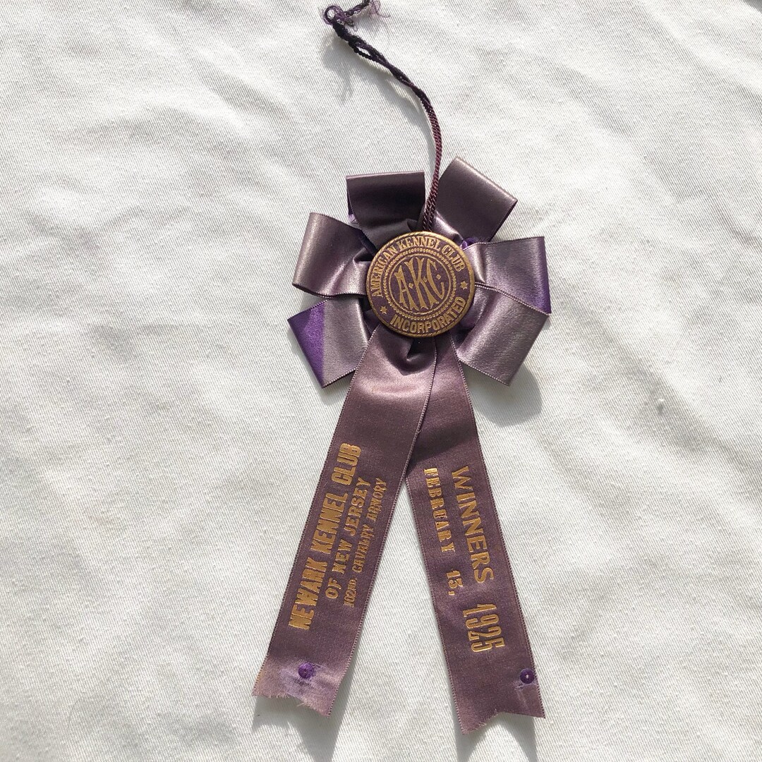 Antique 1920s AKC Ribbon Vintage American Kennel Club Newark Kennel ...