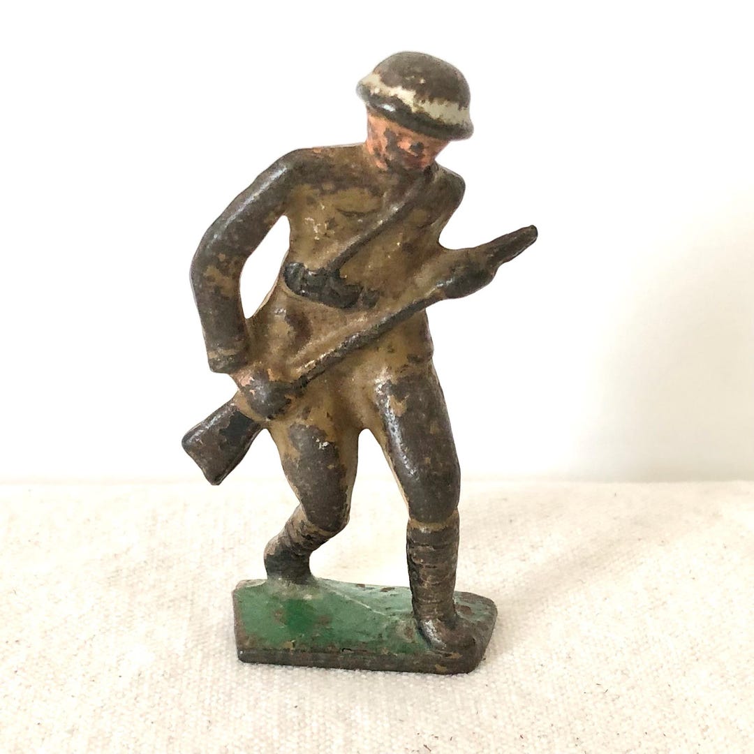 Vintage Grey Iron Soldier Doughboy Cast Iron Figure - Etsy