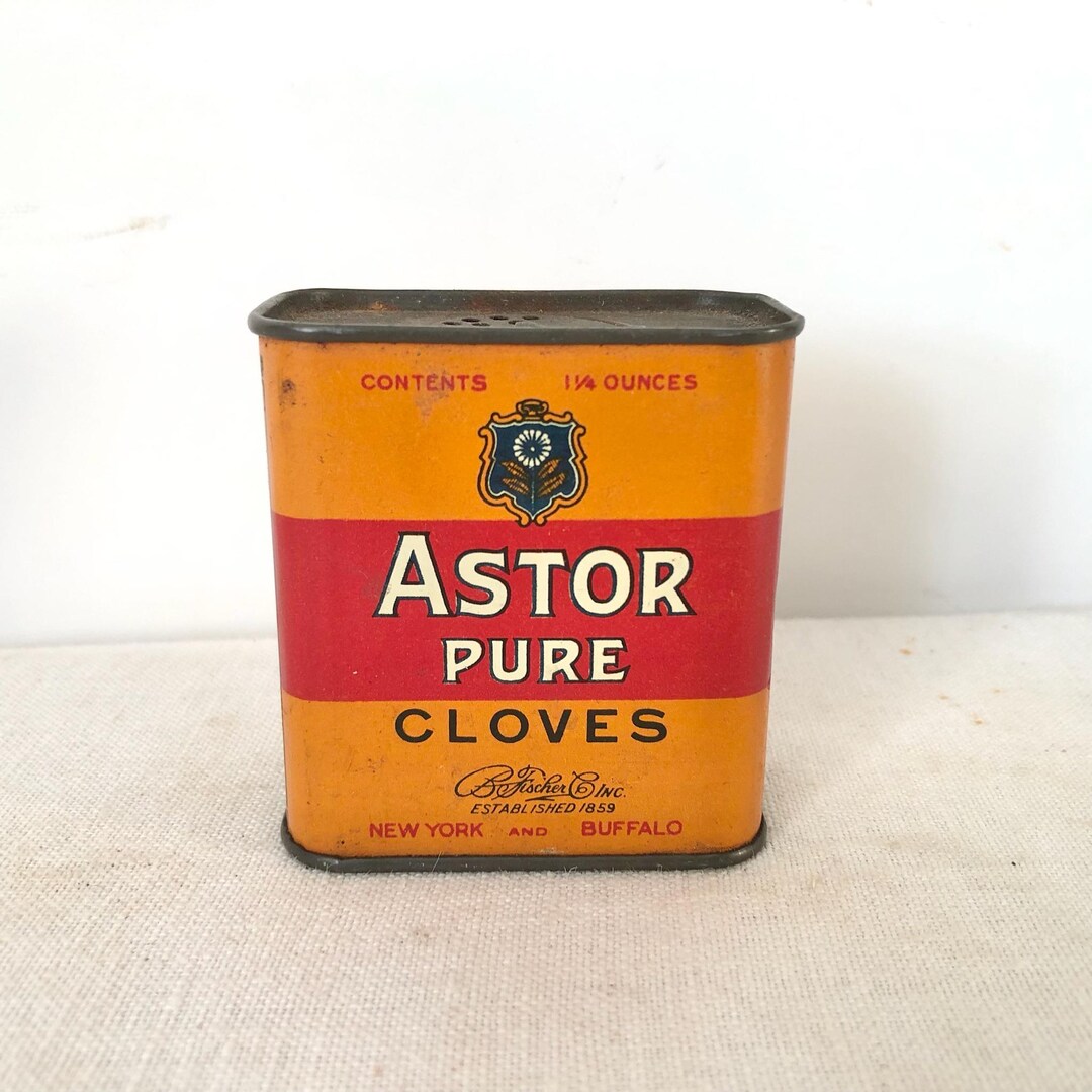 Vintage Astor Pure Cloves Tin - Spice Tin Collectible - Kitchen Decor ...