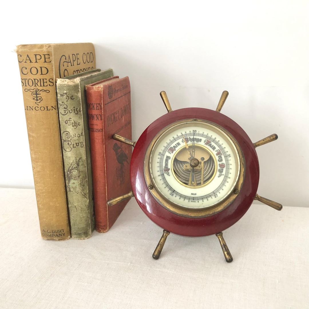 Vintage Barometer Ship Wheel Selsi Germany Table Top and Wall Hanging ...