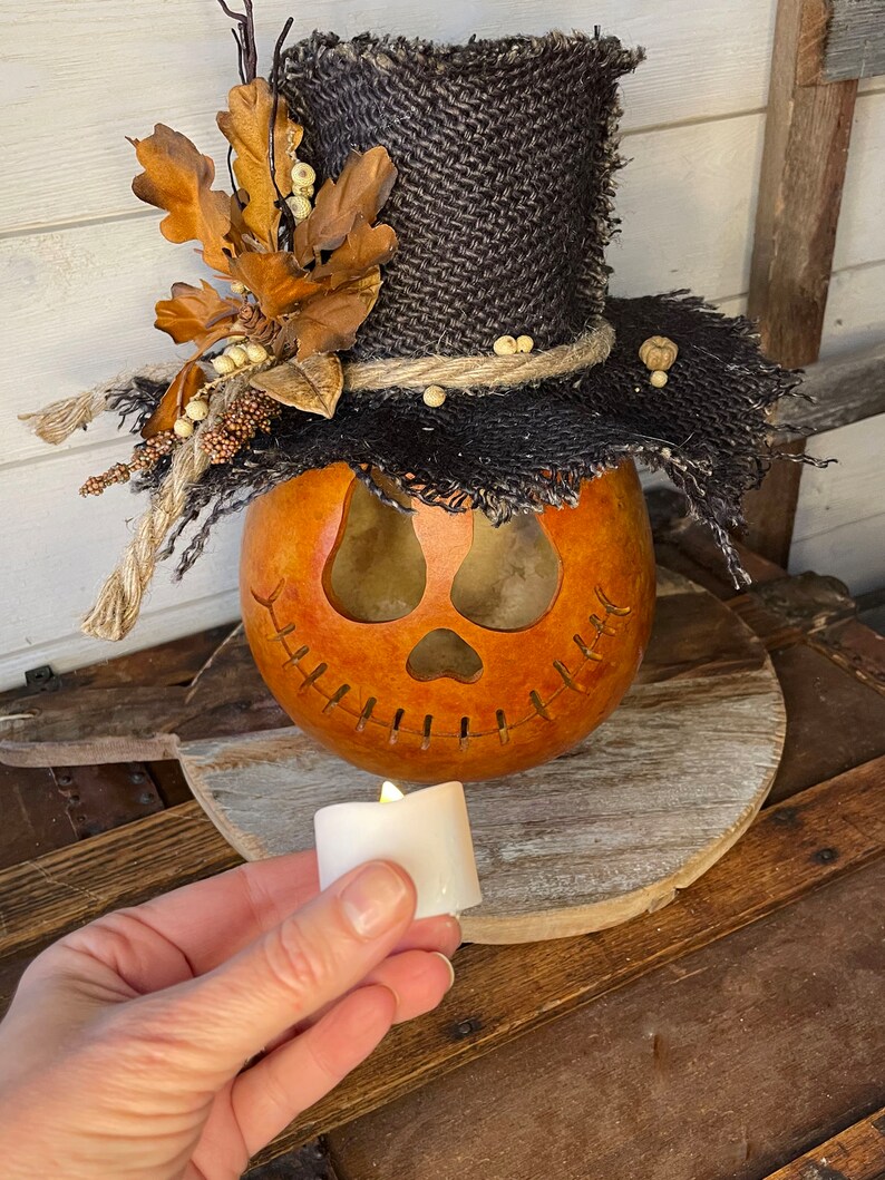 Carved Fall Gourd Handmade Pumpkin Decoration Whimsical - Etsy UK