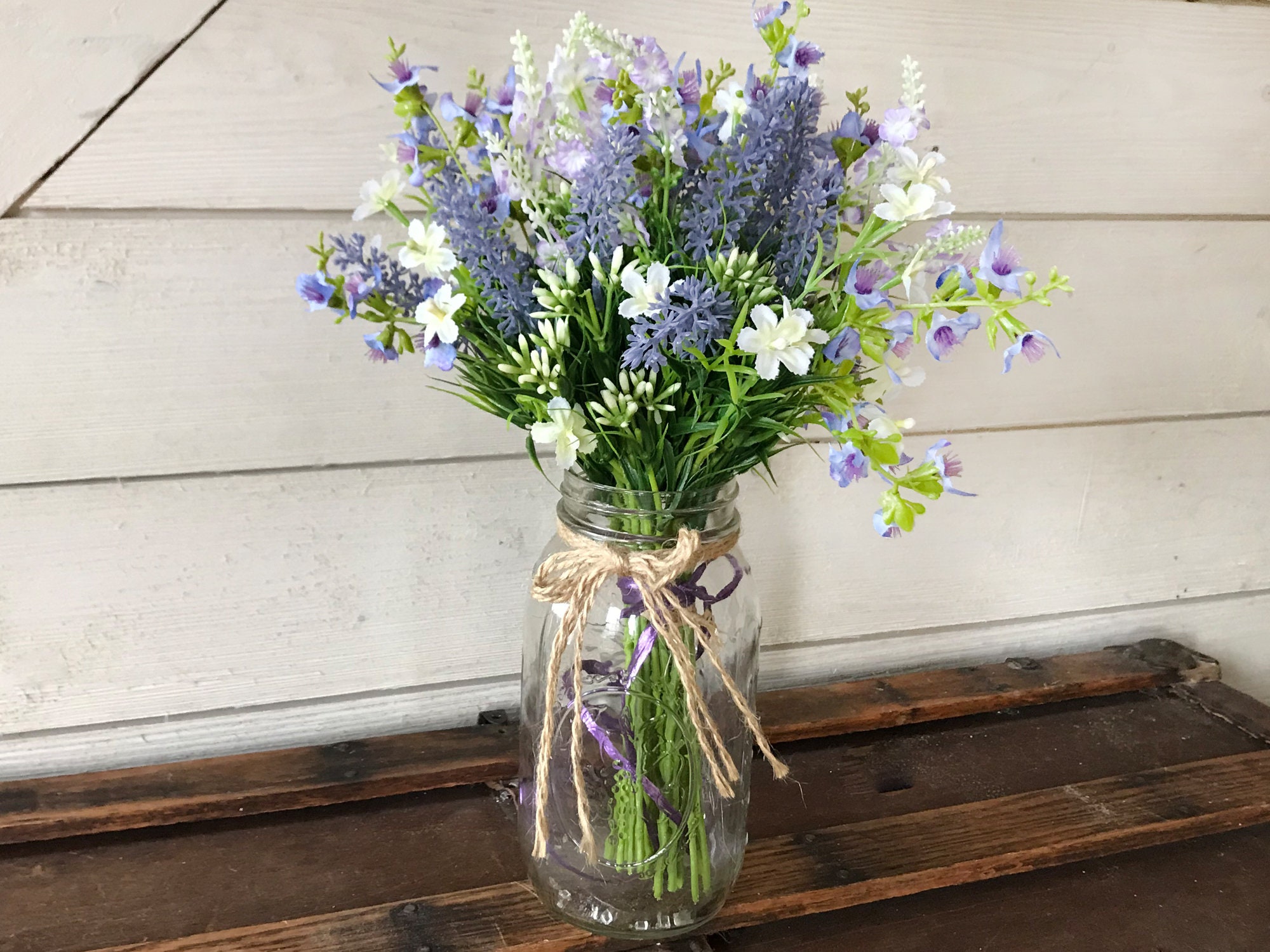 Lavender Bouquetartificial Wildflower for Mason Jarrustic - Etsy