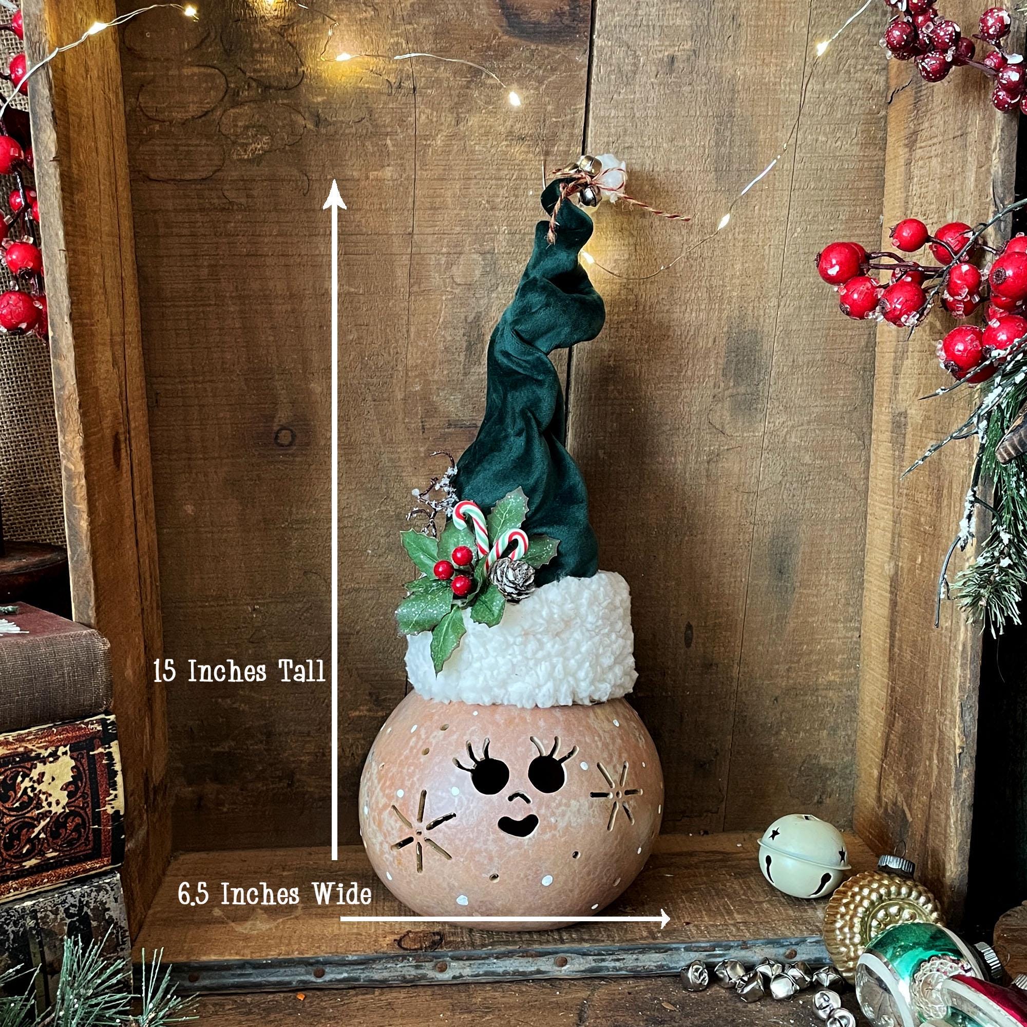 Christmas Elf Decoration With Candle, Unique Christmas Elf Gourd, Table ...