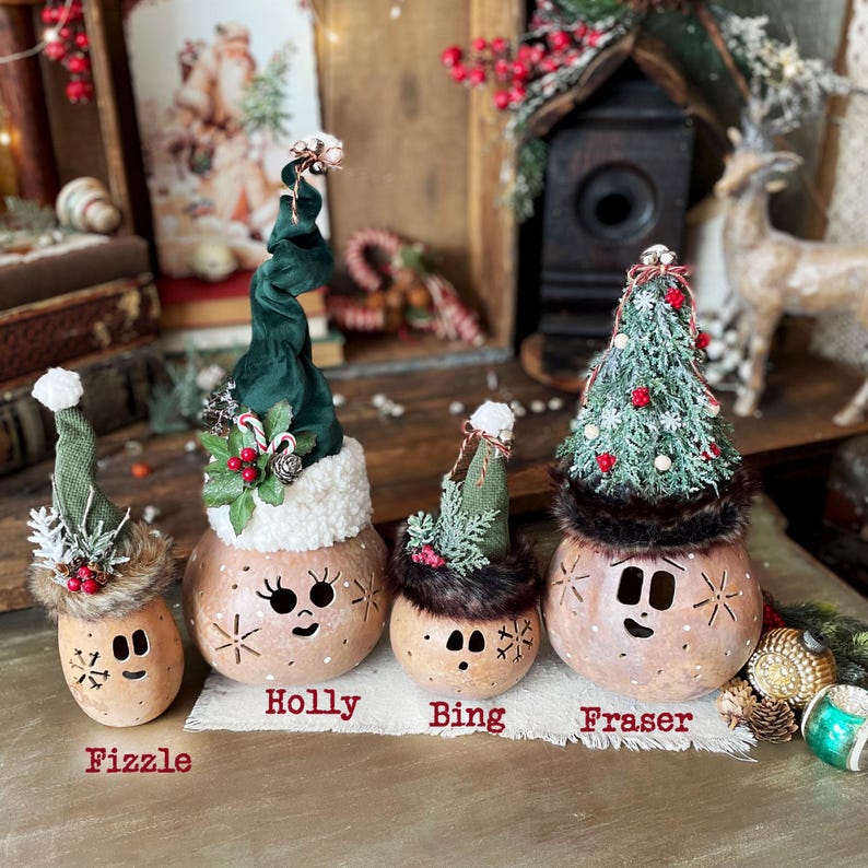 Christmas Elf Decoration With Candle, Unique Christmas Elf Gourd, Table ...