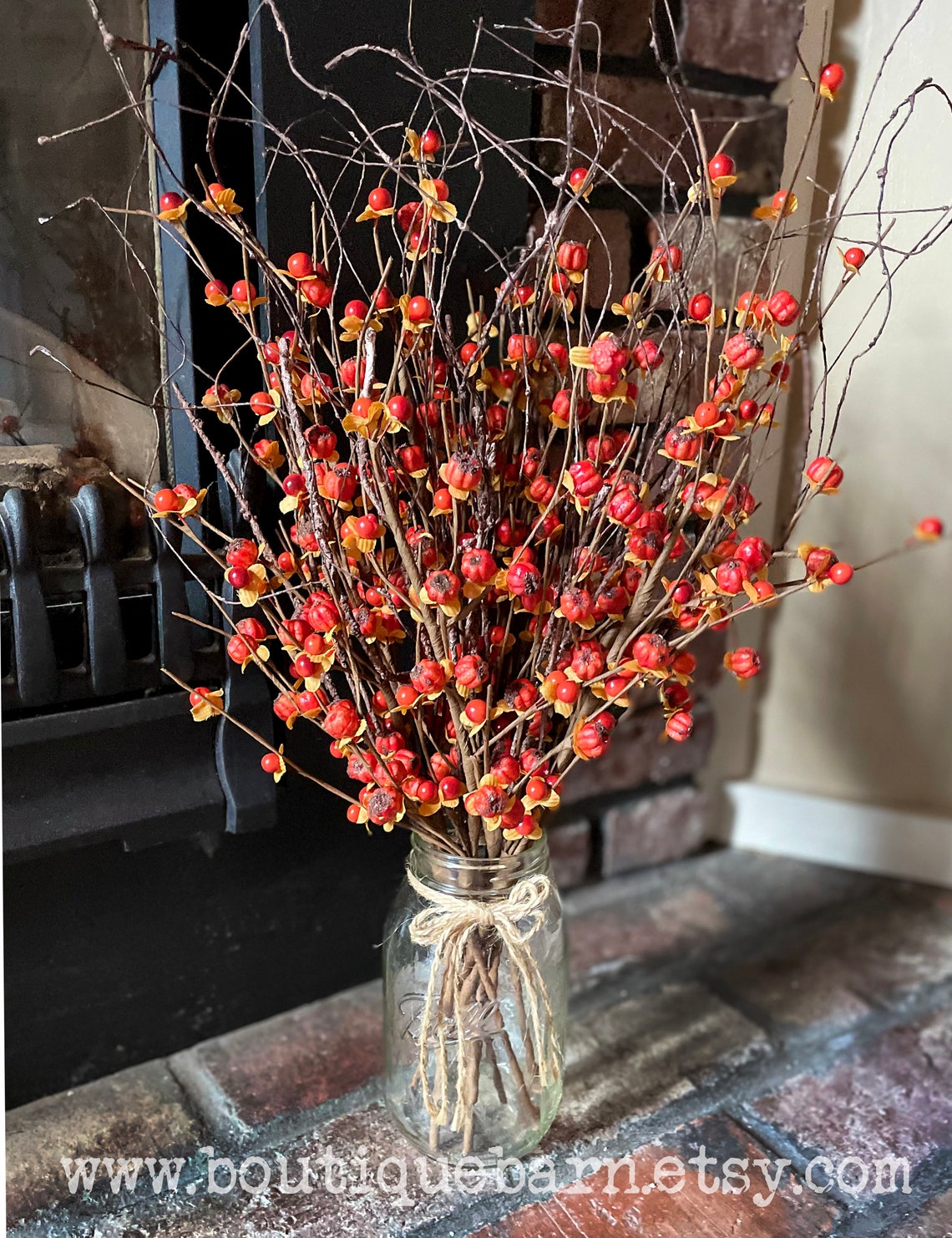 Artificial Bittersweet Branch Fall Foliage Spray Decorative | Etsy