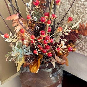 Fall Flowers, Bittersweet Branch Bouquet, Orange Berry and Twig Flower ...