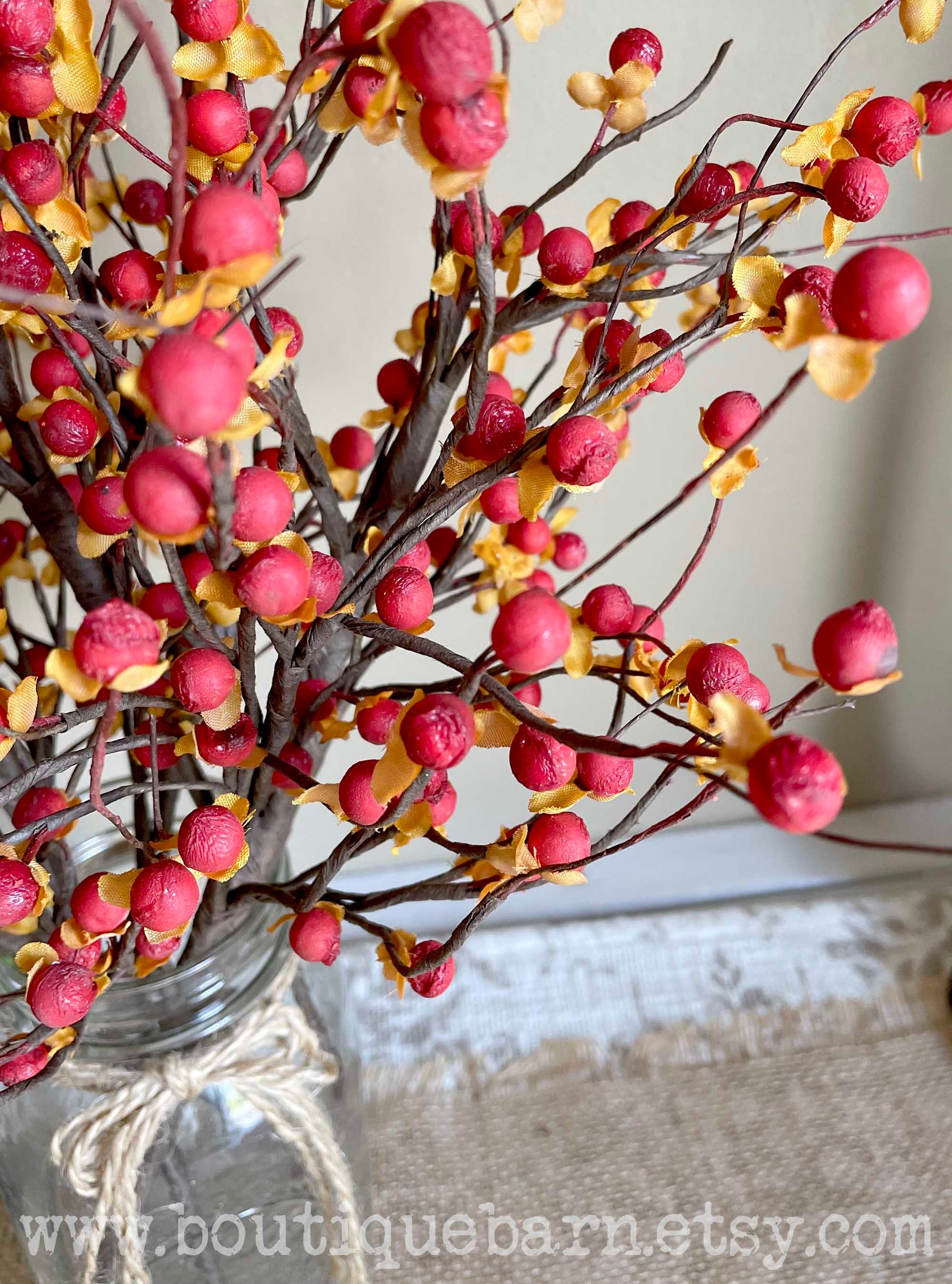 Fall Flowers Bittersweet Branch Fall Berry Flower - Etsy