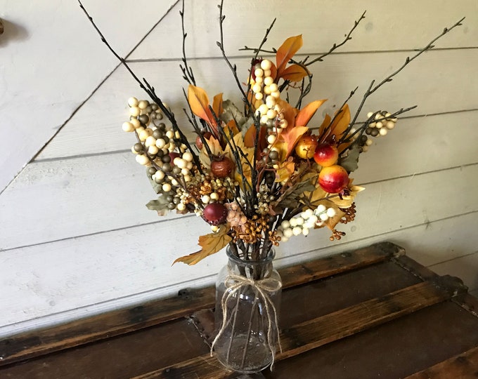 Fall Foliage Spray|autumn Tabletop Decor|mason Jar or Vase Filler ...