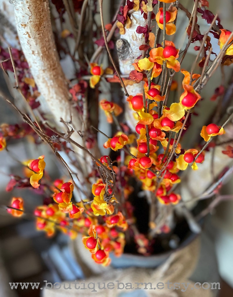 Artificial Bittersweet Branch Fall Flowers Foliage Spray - Etsy
