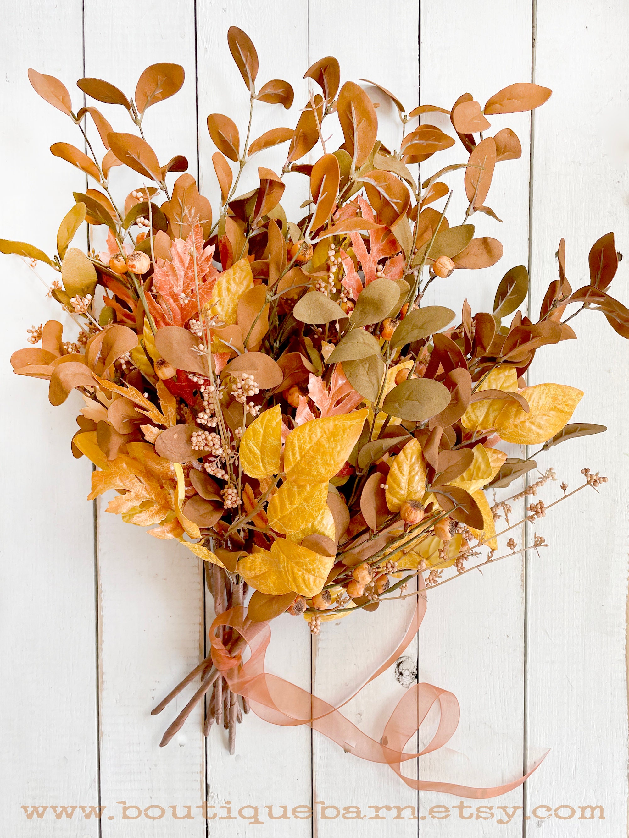 Fake Flowers Fall Foliage Stems Faux Flowers Rustic Table - Etsy