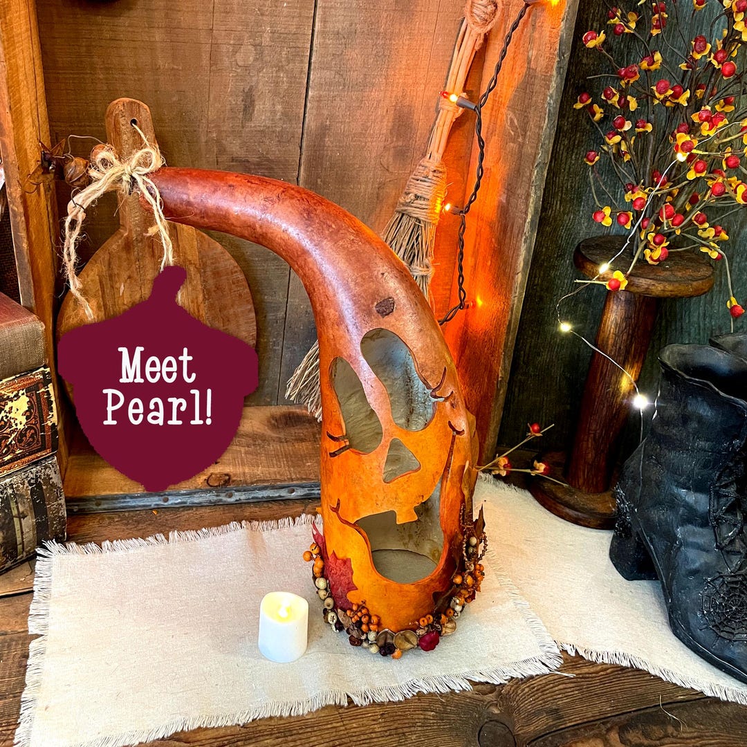 Silly Halloween Pumpkin Decor With Candle, Fall Gourd, Autumn Table ...