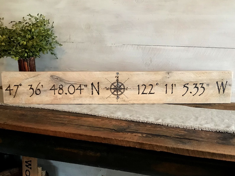 Location Sign GPS Home Coordinates Sign With Longitude - Etsy