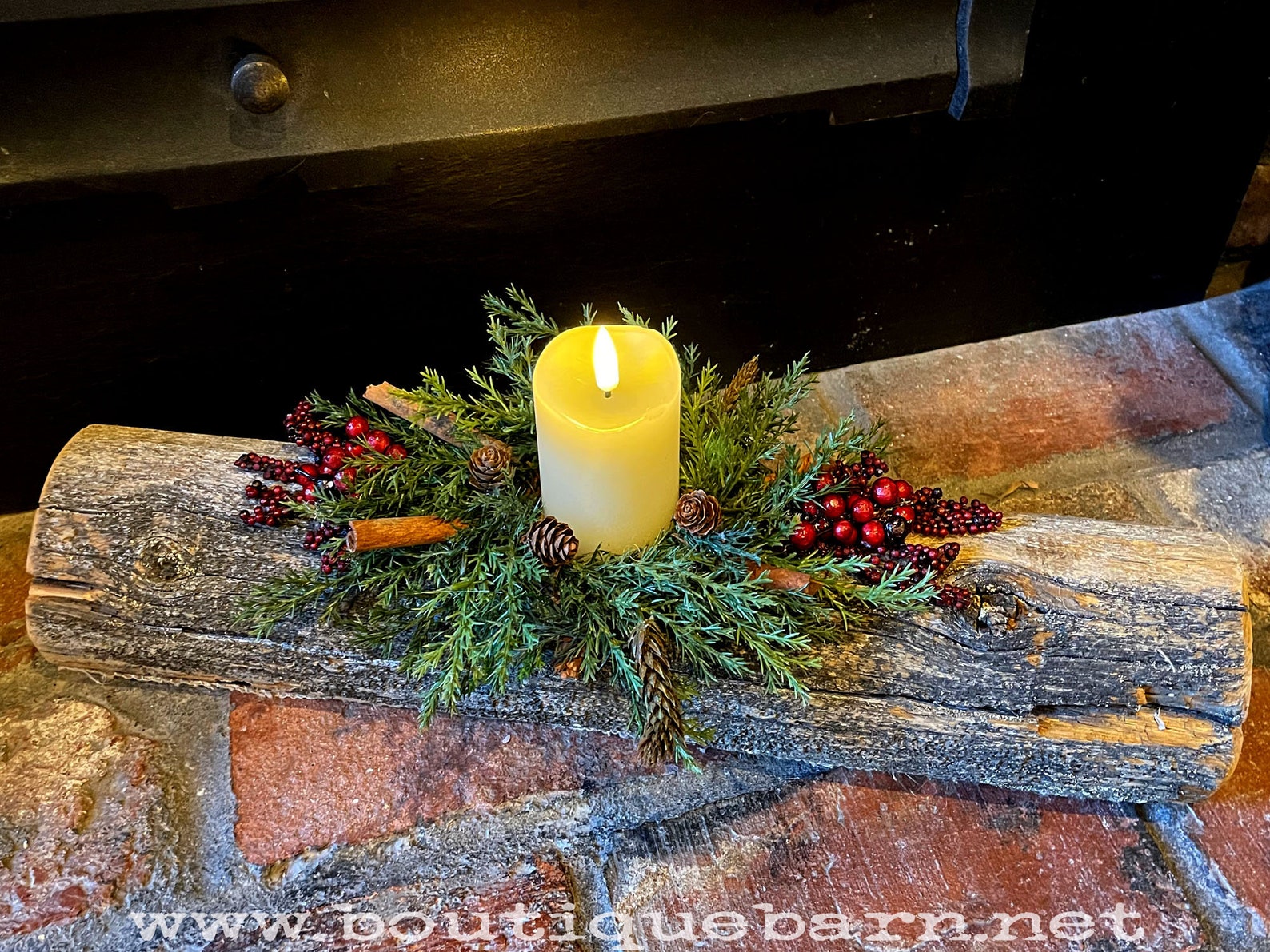 Handmade Yule Log Christmas Candle Centerpiece Candle Riser - Etsy