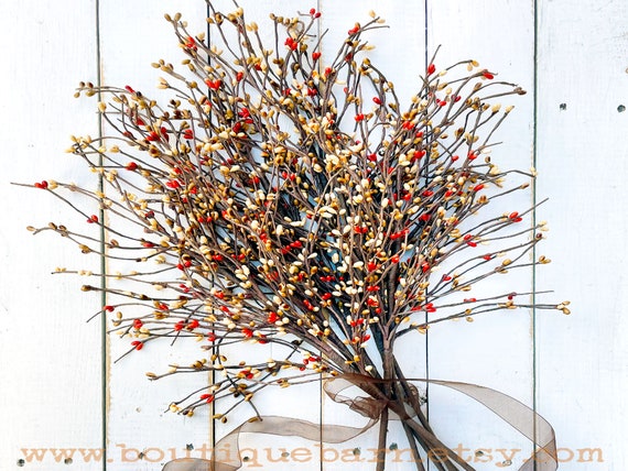 Fall Berry Stems for Vase Pip Berry Branch Decor Rustic - Etsy
