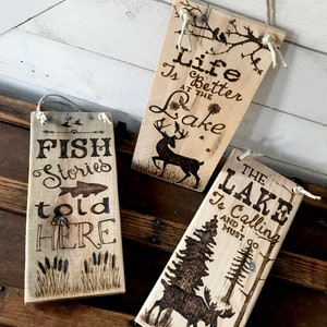 Handmade Wood Fishing Sign With the Words Fish Stories Told - Etsy