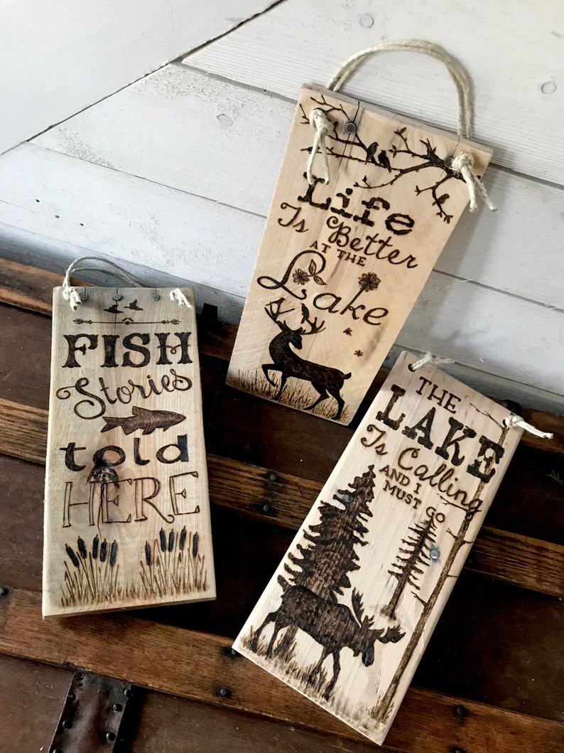 Handmade Wood Fishing Sign With the Words Fish Stories Told - Etsy