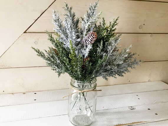 Mason Jar Christmasvase Filler Rustic Centerpieceartificial | Etsy