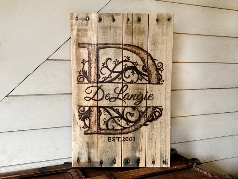 Last Name Sign for Wall Farmhouse Monogram Family Name Sign - Etsy